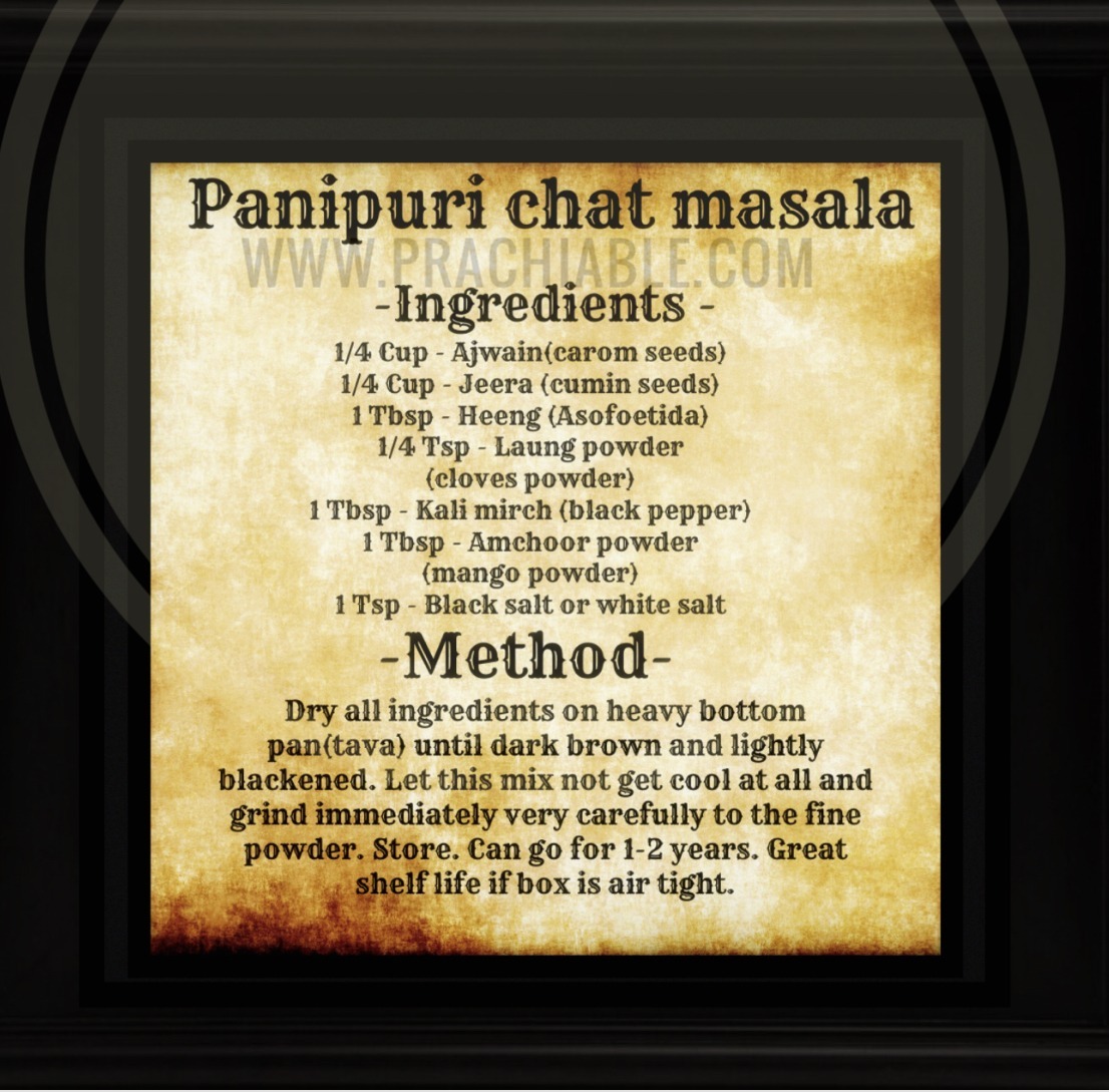 Magical black chat masala recipe from pani puri vendors. – Prachi Varshney